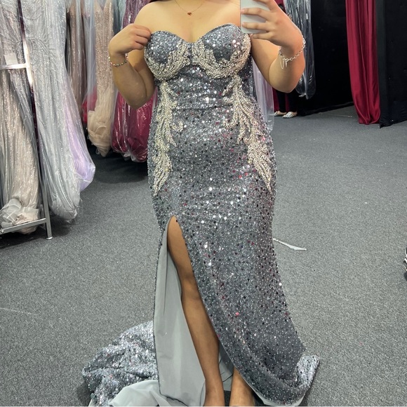 Dresses | Silver Prom Dress | Poshmark